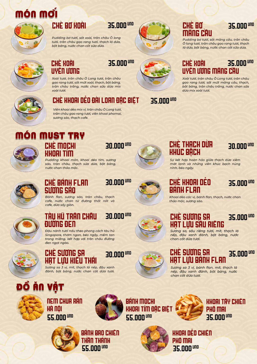 Thực đơn – Chè Ngon Sáng Tạo – Chang Hi Quận 7